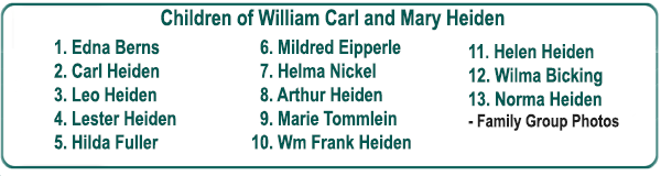 Wm Carl and Mary Heiden Children - Heiden Family of Monroe County ...